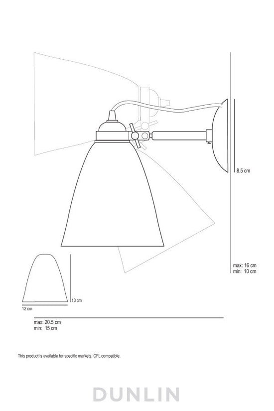 Original BTC Hector Bone China Dome Wall Light. White. – Dunlin Home